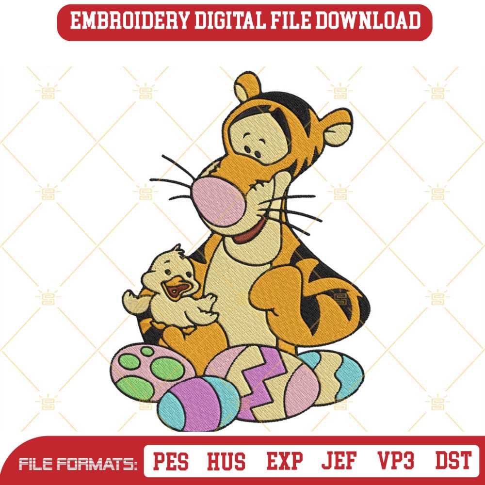 Tigger With Easter Eggs Chicken Embroidery Design, Disney Wi | Inspire ...