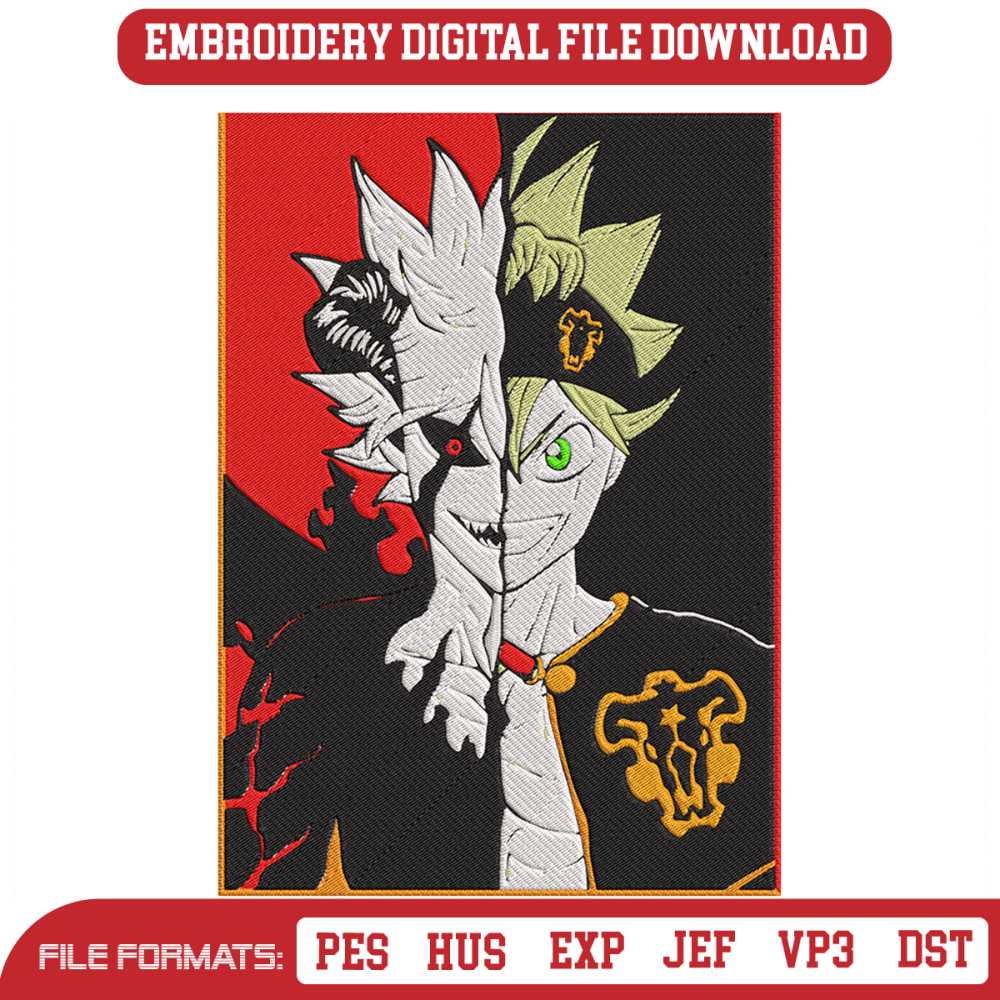 Demon Liebe Embroidery Designs File, Black Clover Machine | Inspire Uplift