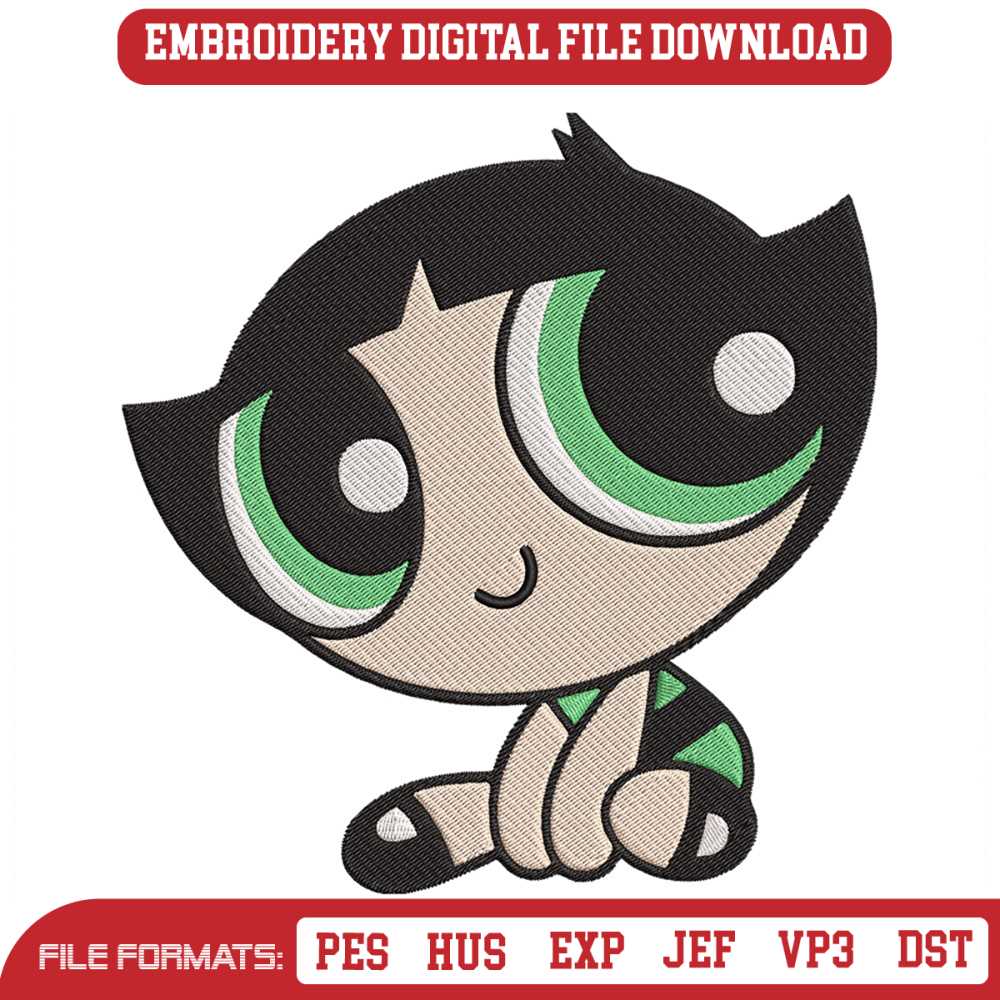 Buttercup Embroidery Designs File, The Powerpuff Girls Machi | Inspire ...
