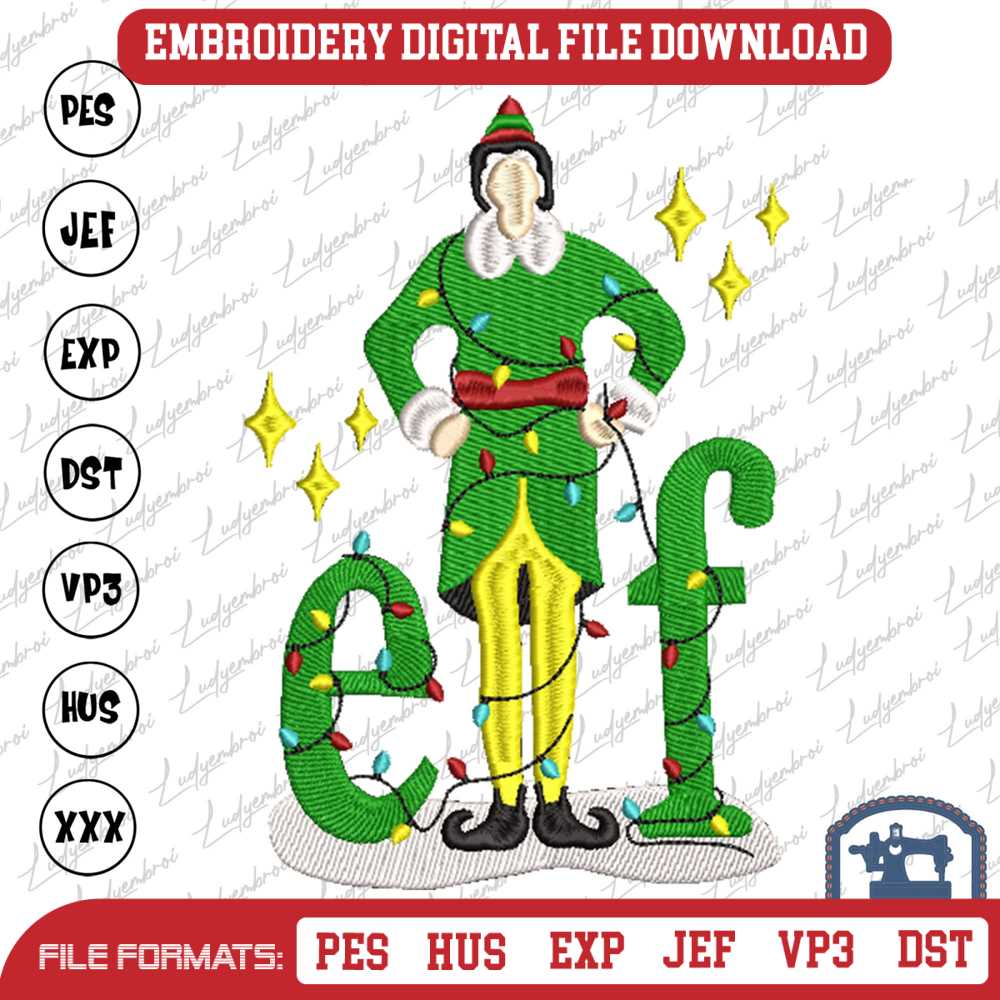 Christmas Embroidery Designs, Elf The Movies Embroidery, Elf | Inspire ...