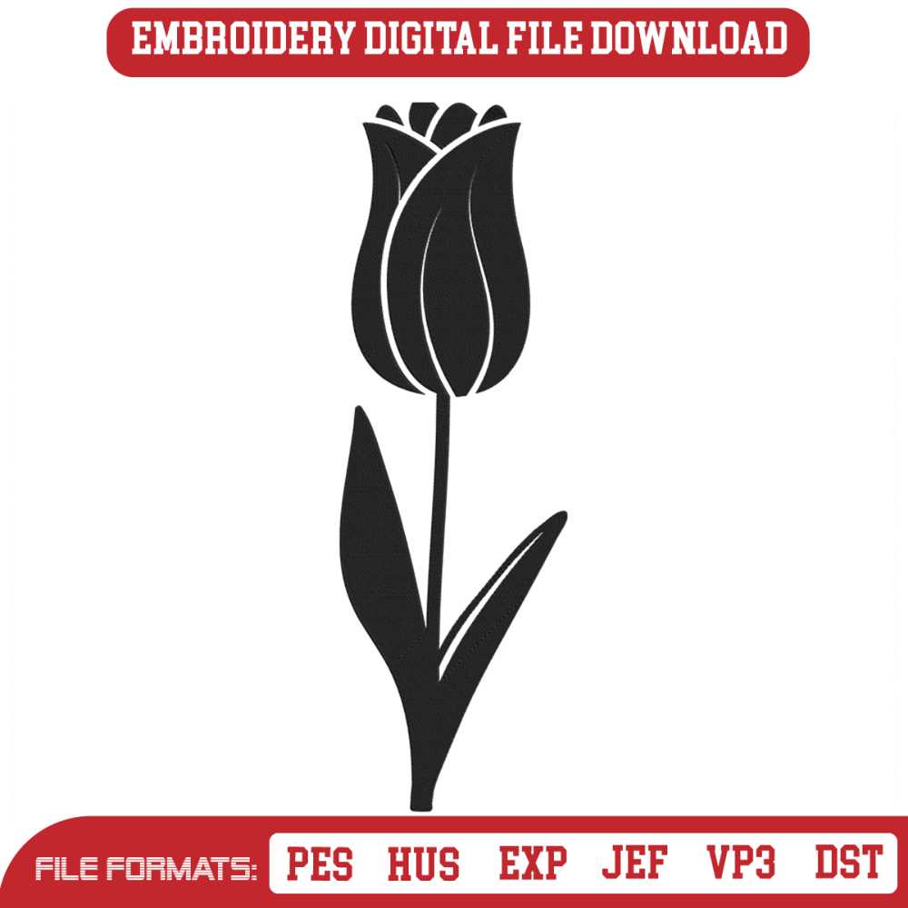 Tulip Embroidery Designs File, Flower Machine Embroidery | Inspire Uplift