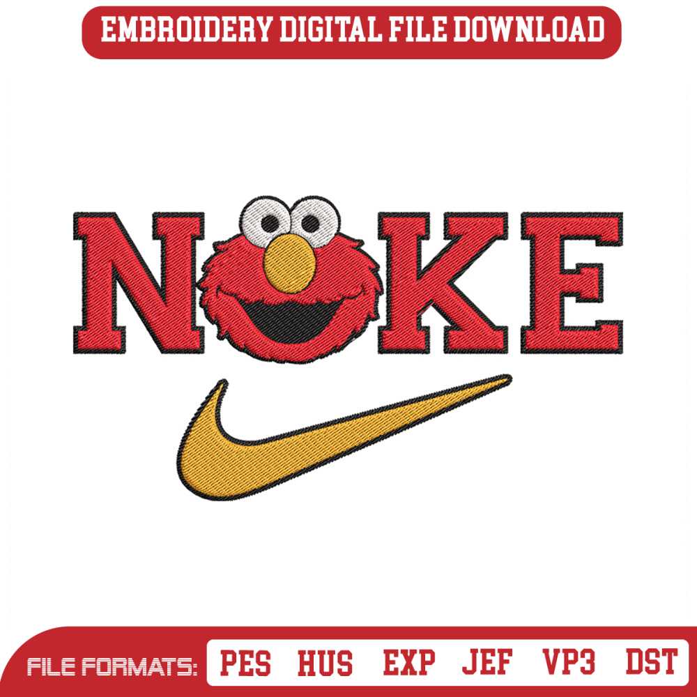 Nike Elmo Head Embroidery Designs File Nike Machine Embroide | Inspire ...