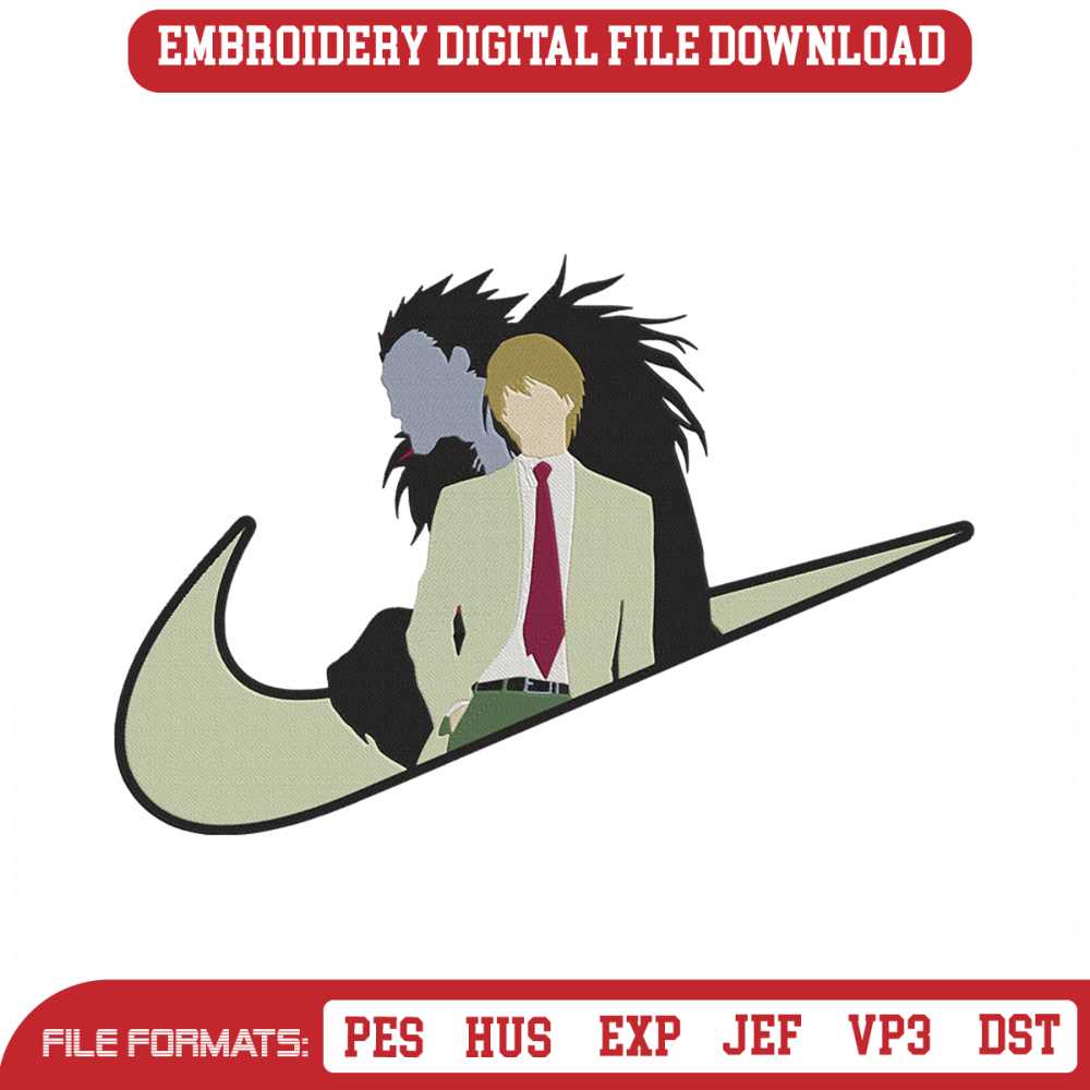 Nike x Light Yagami Embroidery Designs File, Nike Death Note | Inspire ...