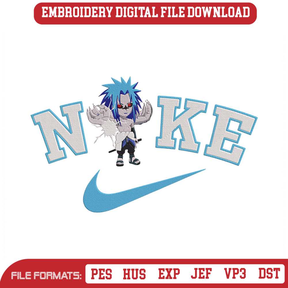 Nike Chibi Sasuke Stage 2 Embroidery Designs File Nike Machi | Inspire ...