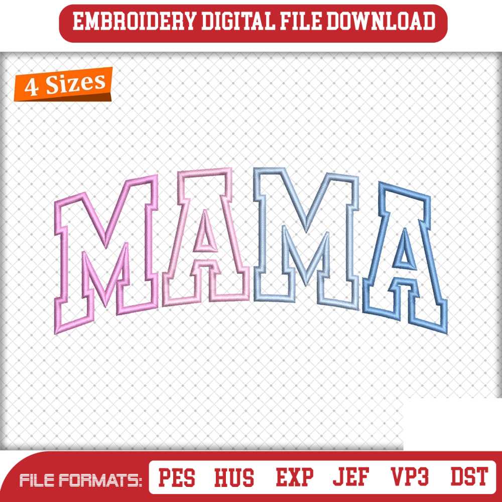 Mama Applique Embroidery Design, Mama Repositional Applique, | Inspire ...