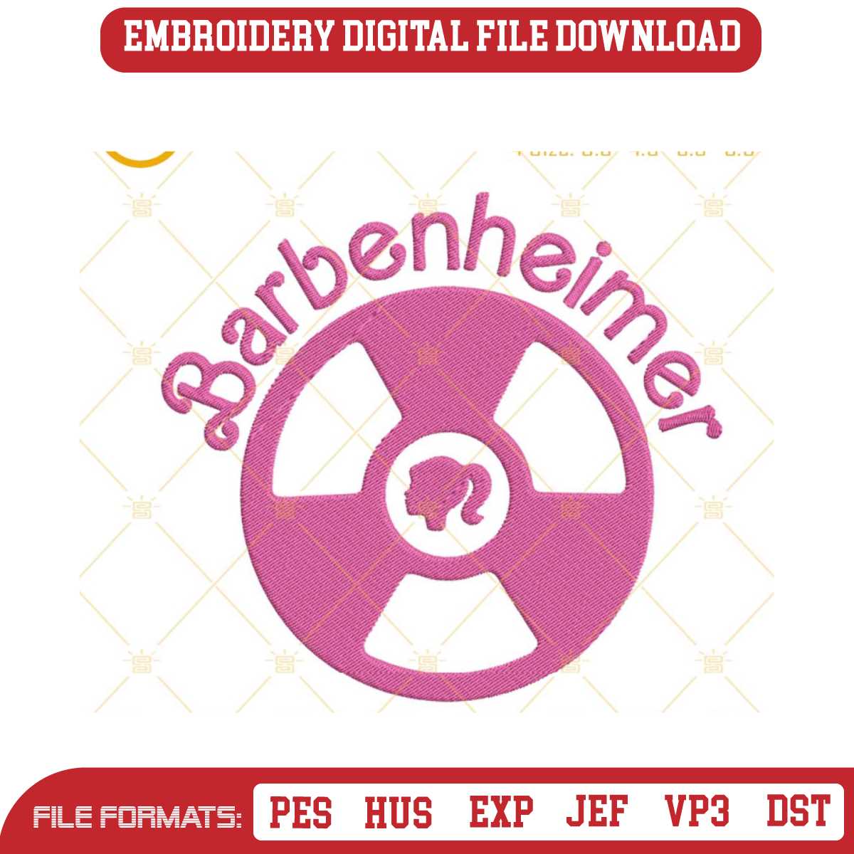 Barbenheimer Logo Embroidery Designs, Movie 2023 Embroidery | Inspire ...