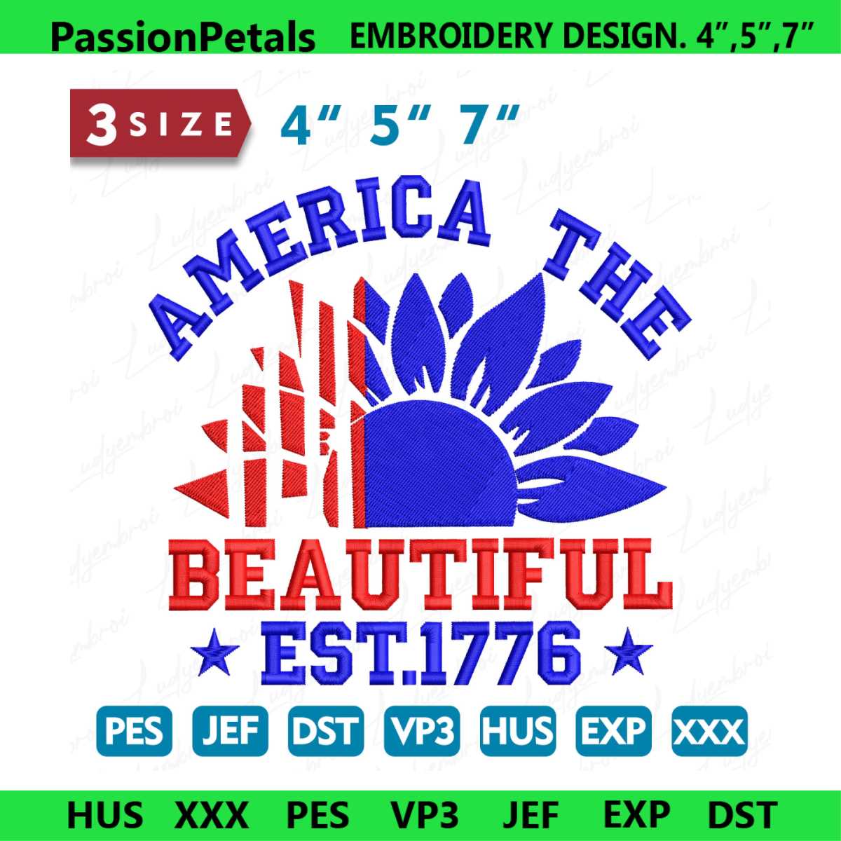 America The Beauty Embroidery Design, America Embroidery Des | Inspire ...