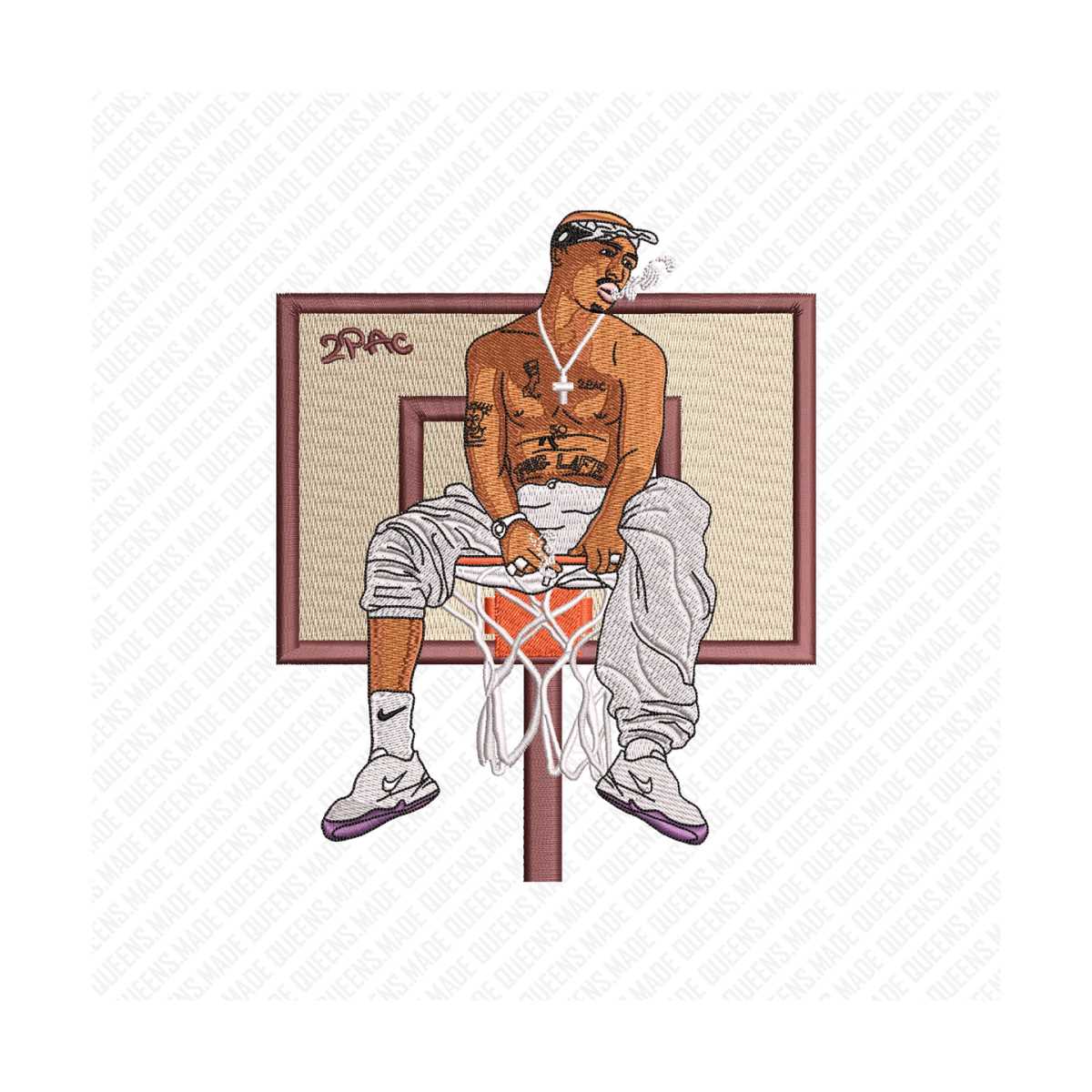 Embroidery 2PAC on basketball hoop machine file design TUPAC | Inspire ...