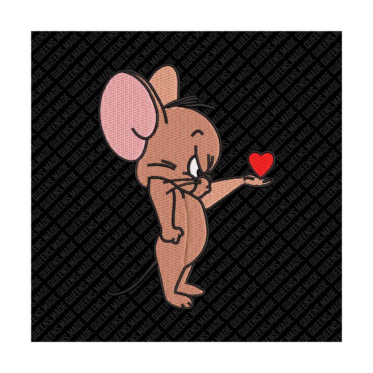 Embroidery Jerry with heart machine file design Tom and Jerr | Inspire ...