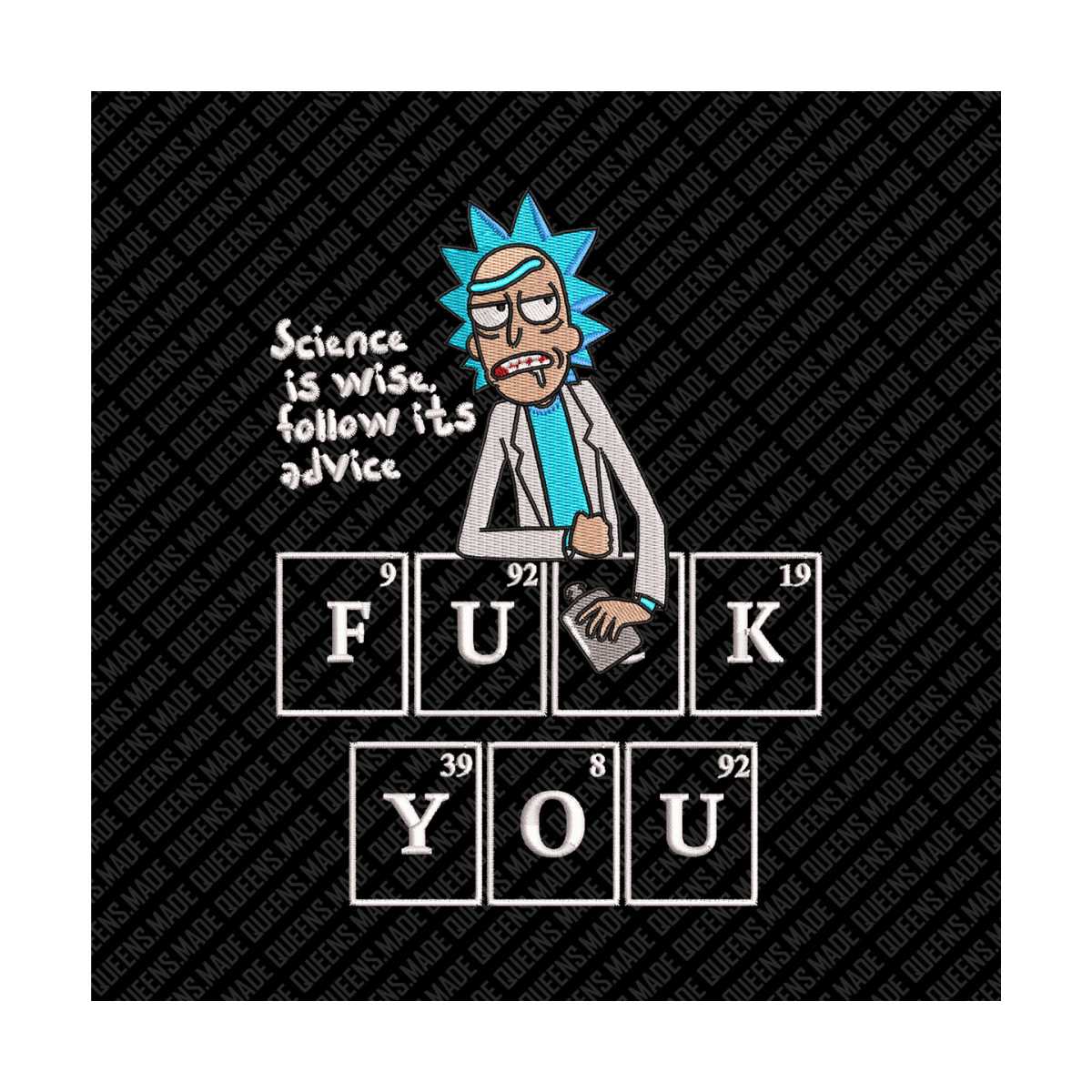 Embroidery Rick and Morty machine file design Carton Science | Inspire ...