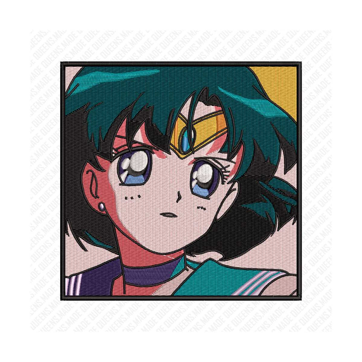Embroidery Sailor Mercury machine file design Sailor Moon Am | Inspire ...
