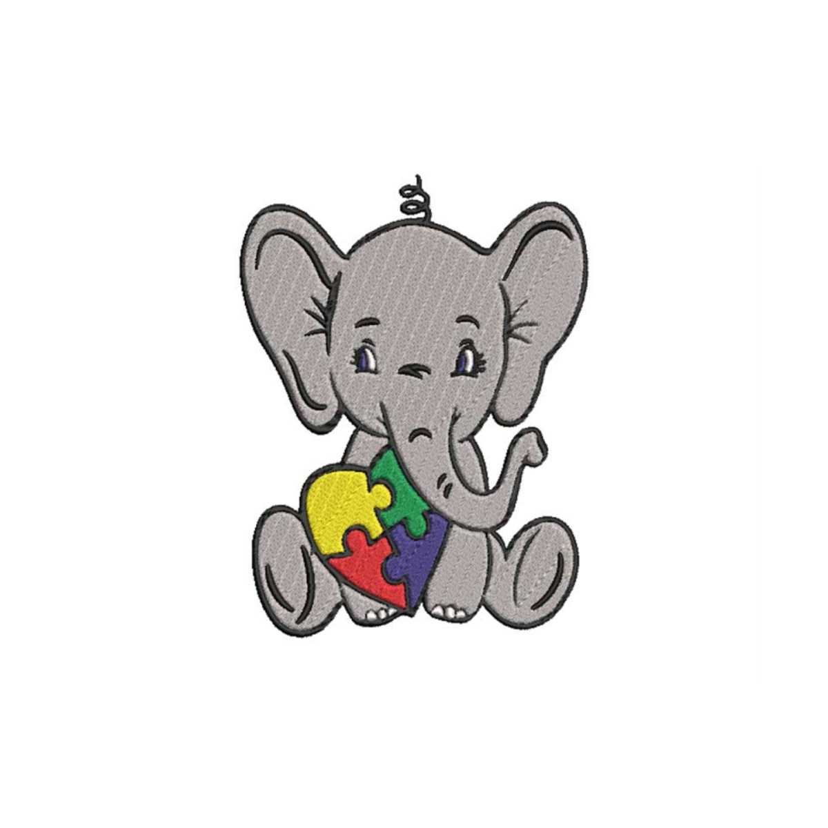 Autism Elephant Embroidery Designs, Autism Embroidery Design | Inspire ...