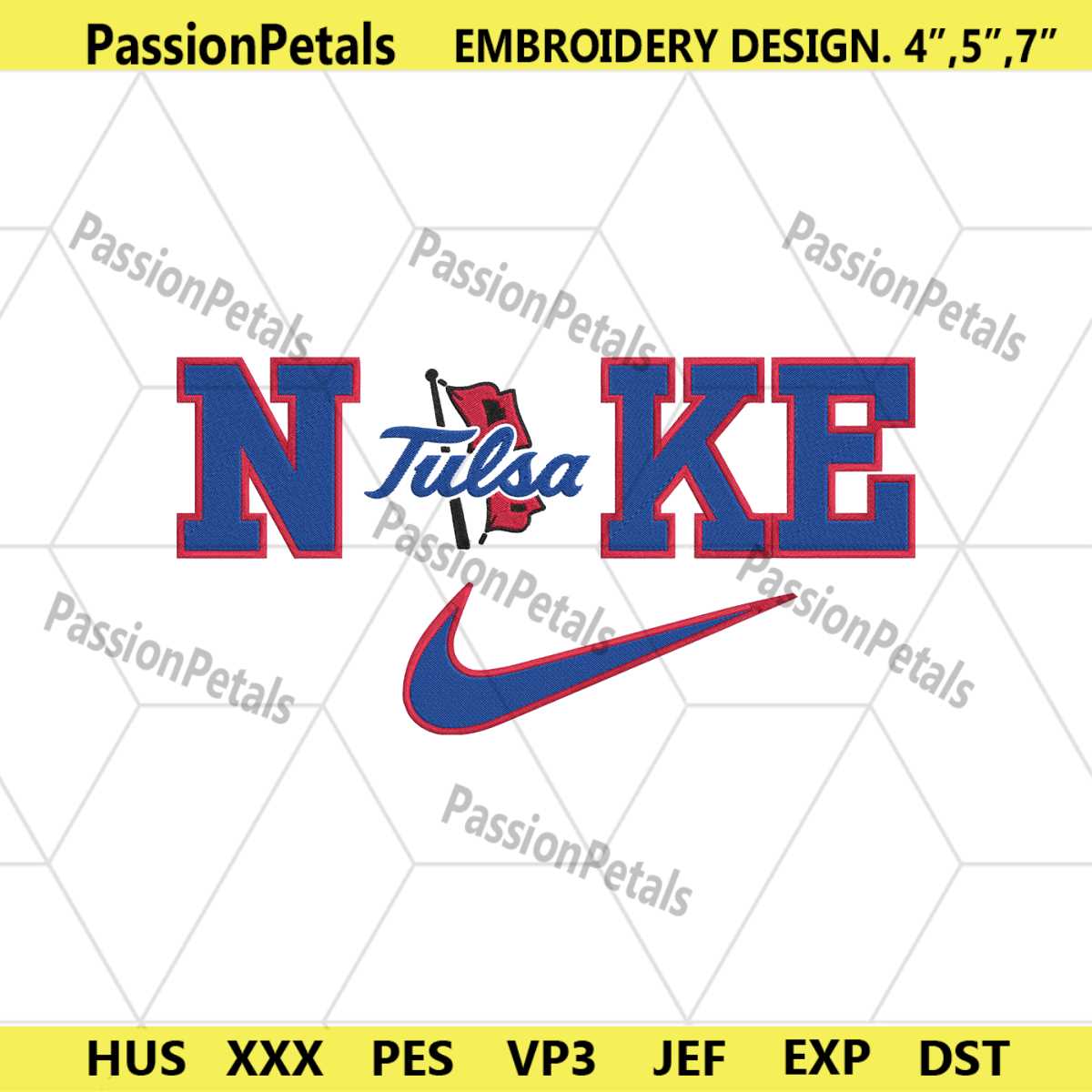 Nike Tulsa Golden Hurricane Logo NCAA Embroidery Design File | Inspire ...