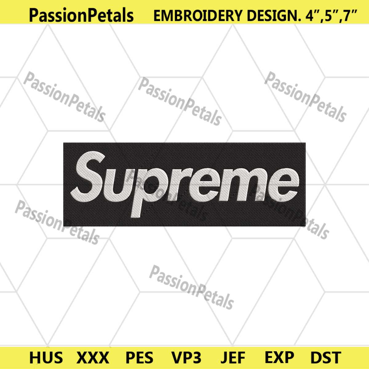 Supreme Box Black Logo Embroidery Design Download | Inspire Uplift