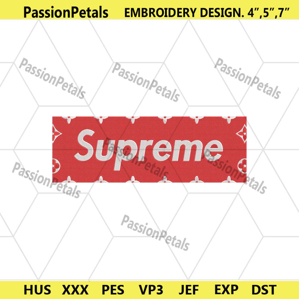 Supreme Box LV Embroidery Design Download | Inspire Uplift
