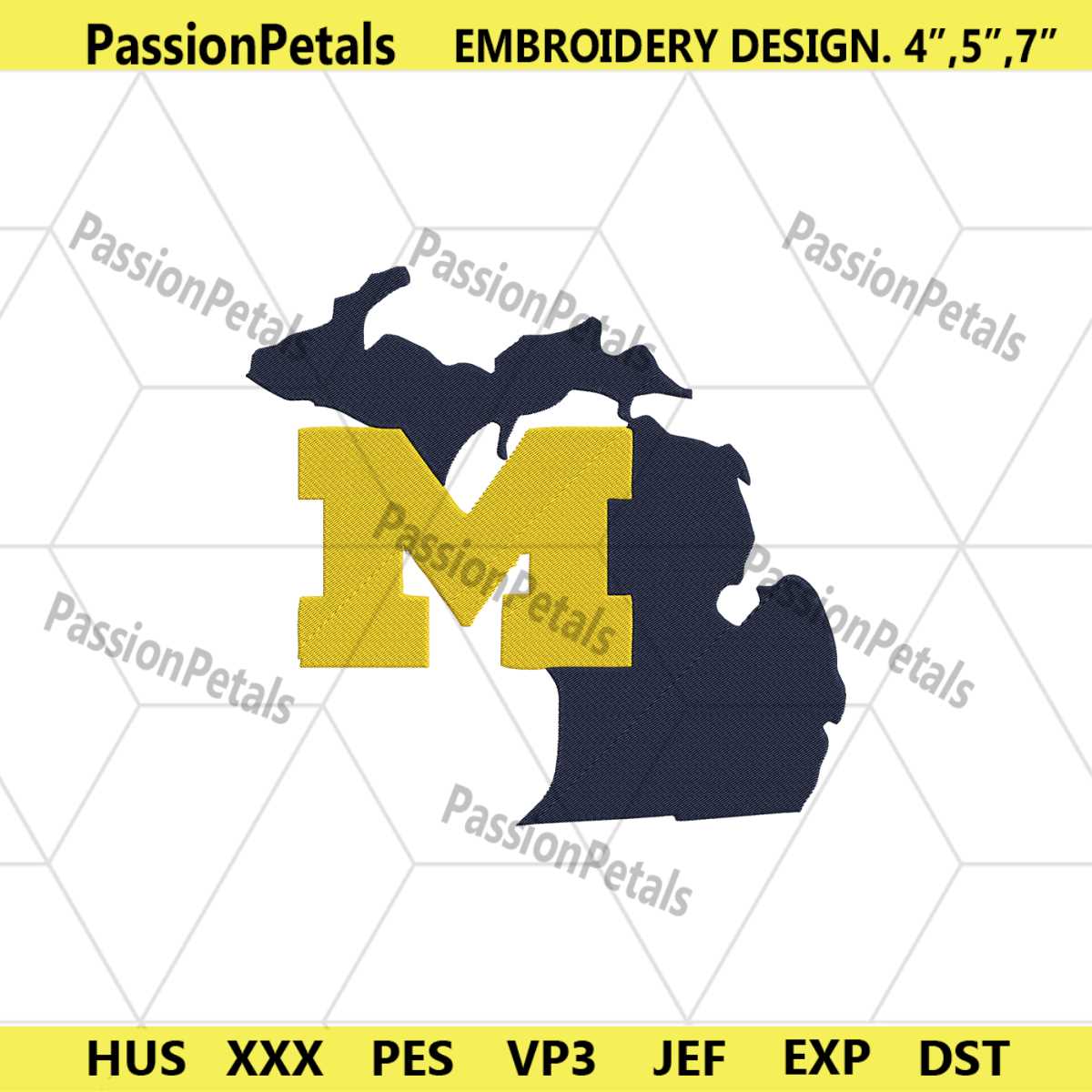 Michigan Wolverines States Logo Embroidery, Michigan Wolveri | Inspire ...