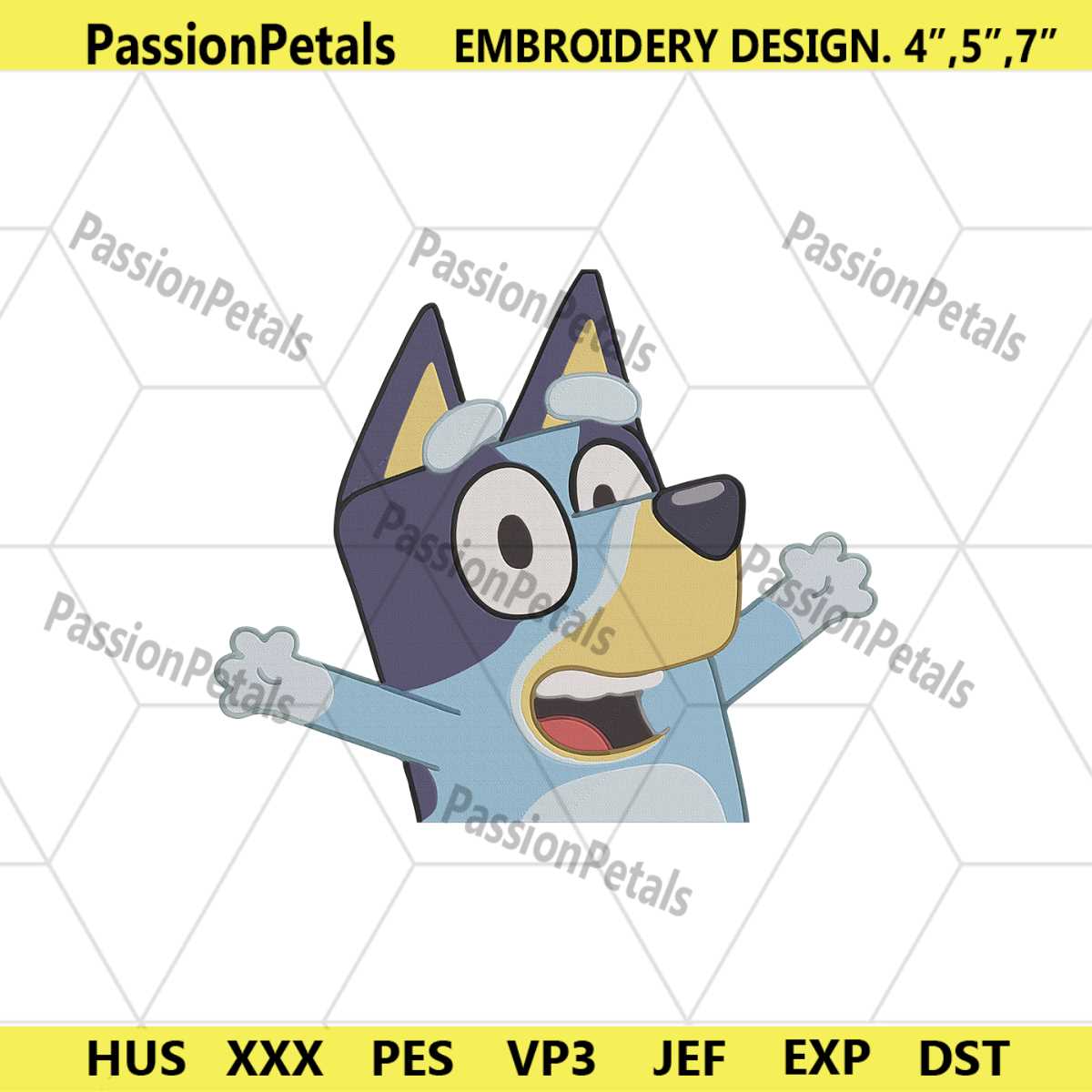 Cute Bluey Embroidey Digital File, Bluey Embroidery Download | Inspire ...