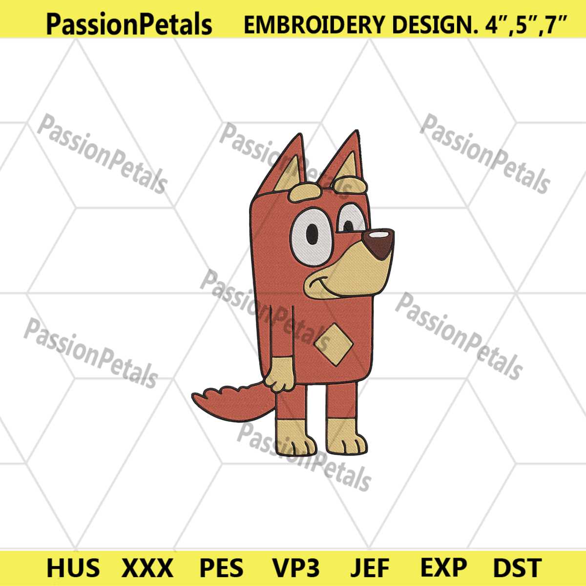 Rusty Bluey Machine Embroidery Design File, Bluey Red Kelpie - Inspire ...