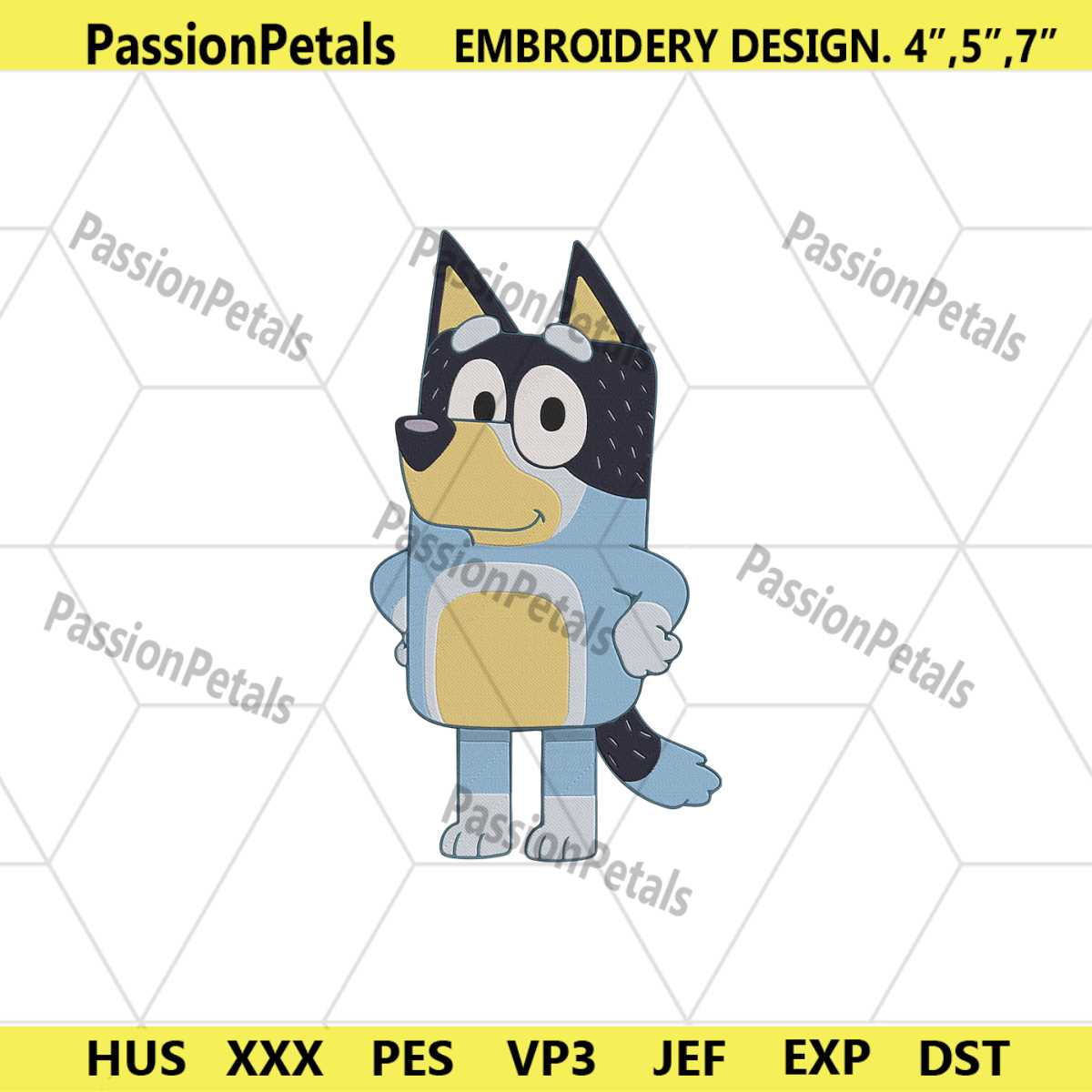 Bandit Heeler Embroidery Design Download, Bandit Bluey Machi | Inspire ...