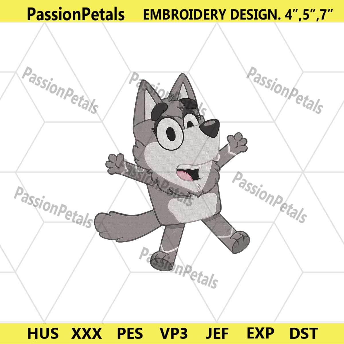 Wolf Bluey Machine Embroidery File, Wolf Bluey Character Emb - Inspire ...