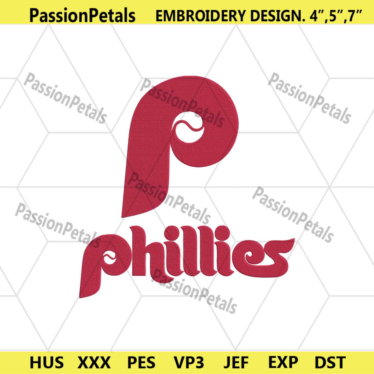 Phillies Baseball Logo Embroidery, Phillies Wordmark Machine | Inspire ...