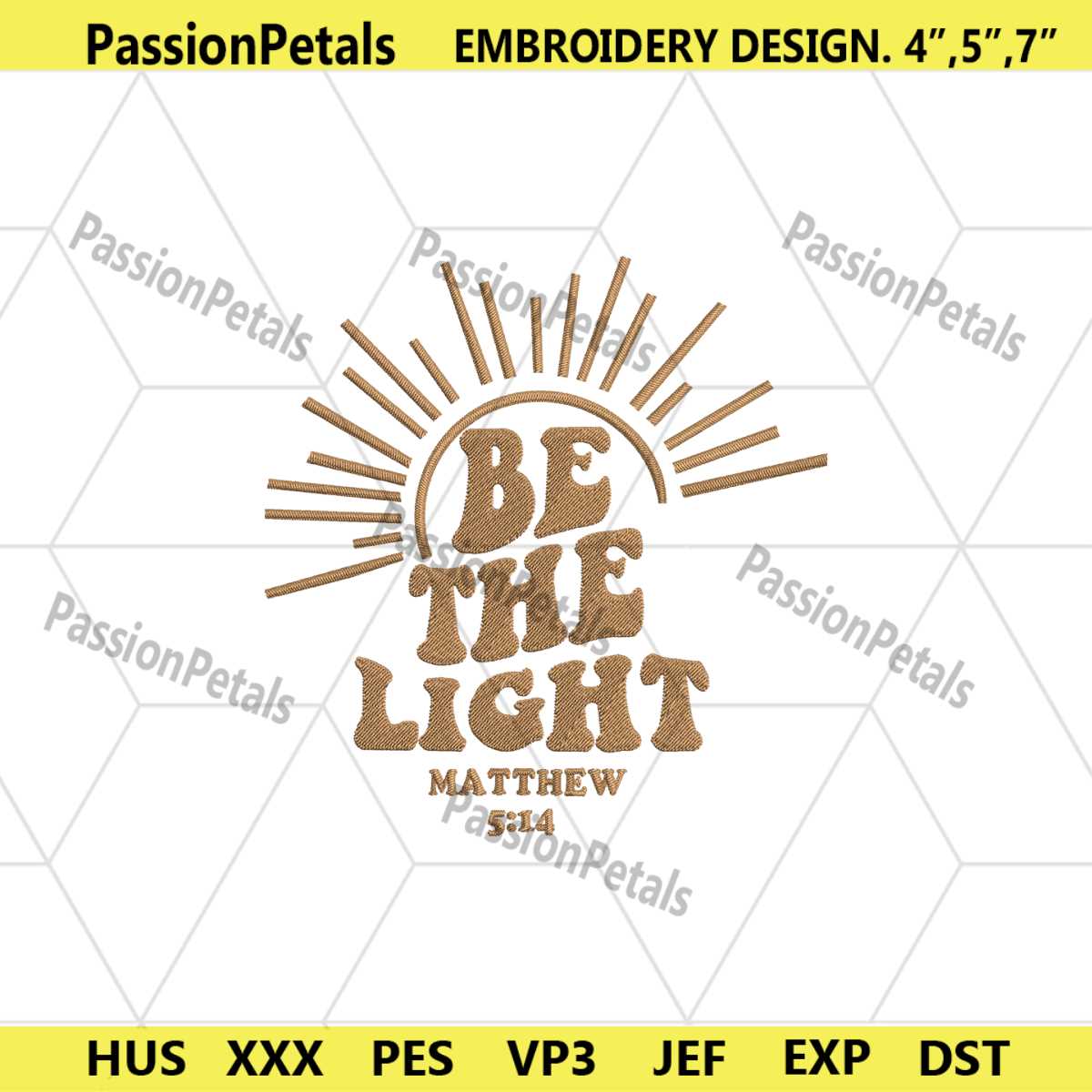 Be The Light Embroidery Digital Files, Be The Light Matthew | Inspire ...