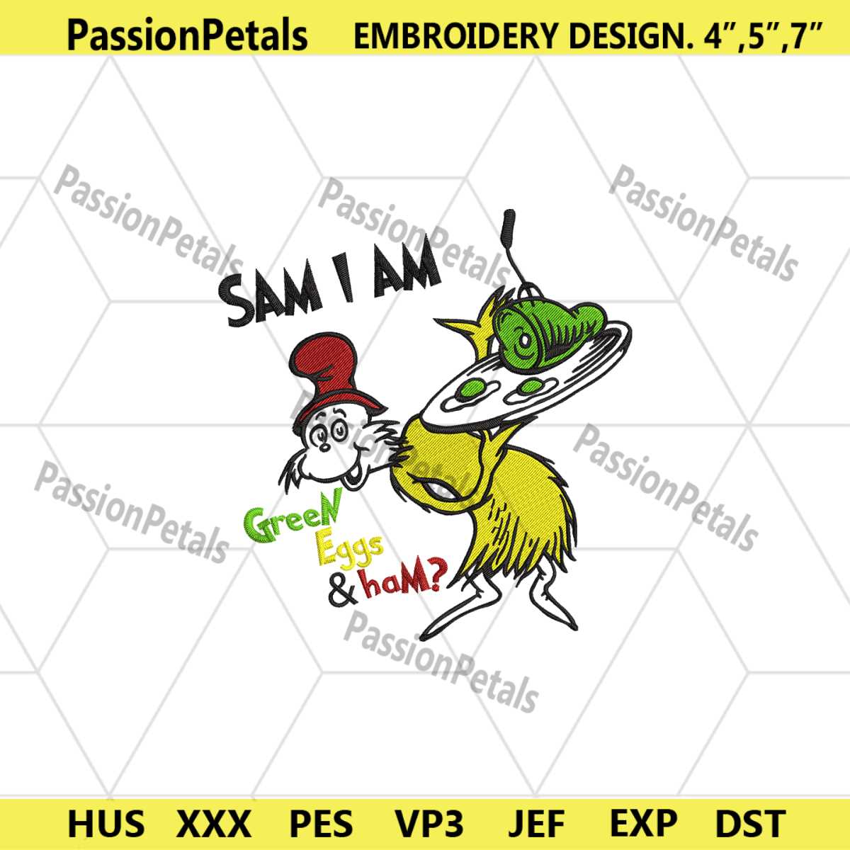 Sam I Am Green Eggs And Ham Embroidery Download Instant, Gre | Inspire ...
