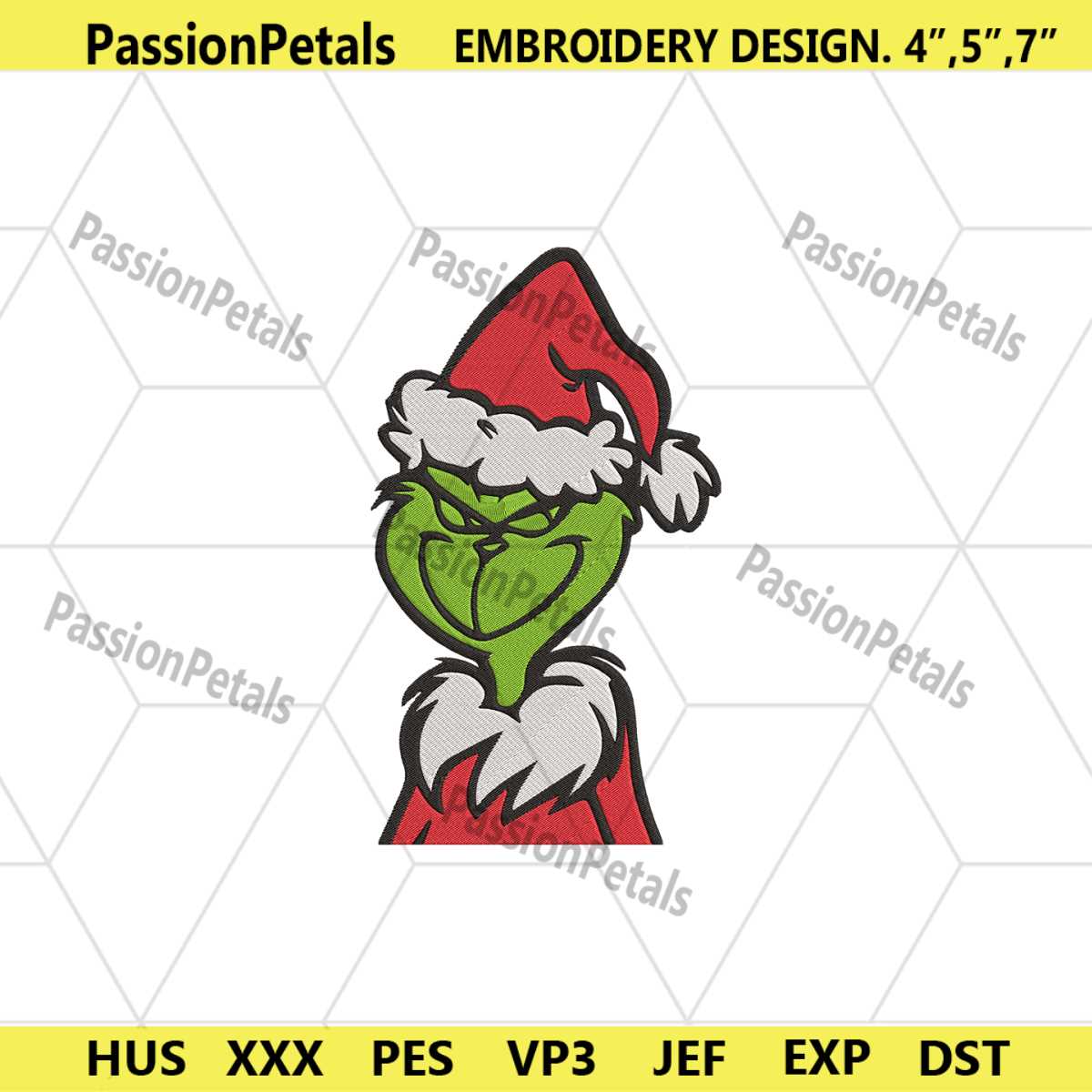 Grinch Face Christmas Machine Embroidery Instant File, Chris | Inspire ...