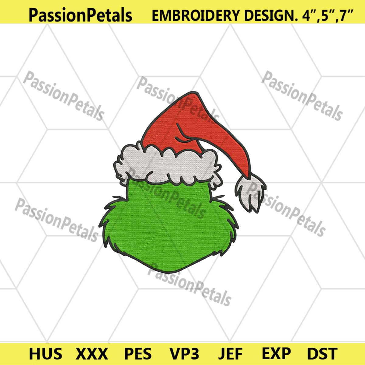 The Grinch Face Embroidery File Instant Download, The Grinch | Inspire ...