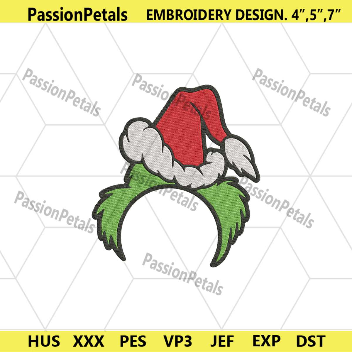 Headband Grinch Embroidery Design, Christmas Digital Embroid | Inspire ...