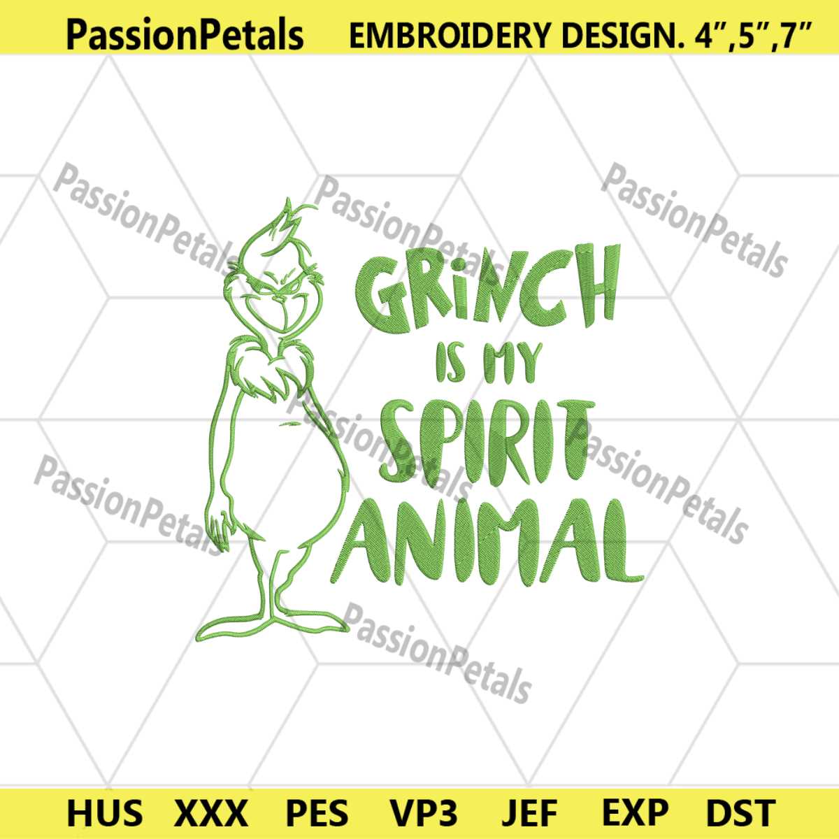 Grinch Spirit Machine Embroidery File Instant, The Grinch Em | Inspire ...