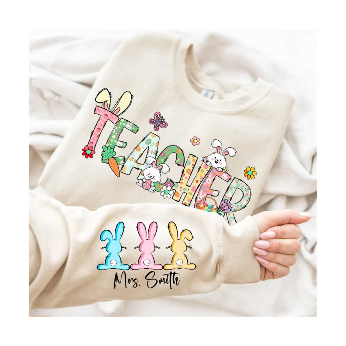 Spring Floral Bunny Embroidered Png, Easter Png, Easter Bunn | Inspire ...