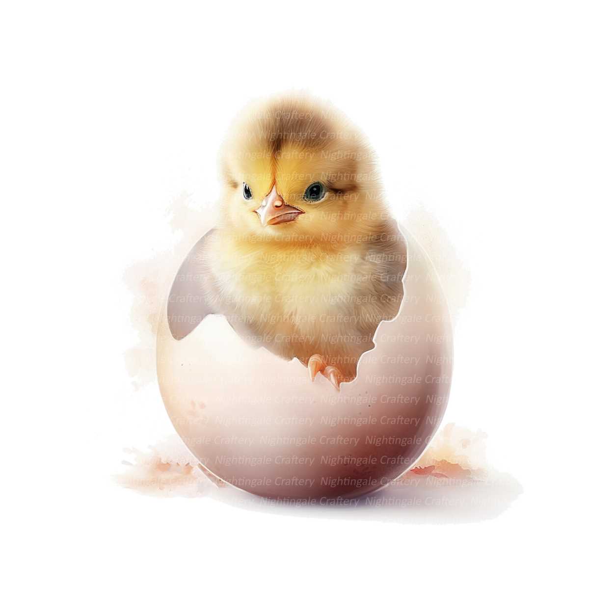 Chick Hatching Clipart, Egg Hatching, Printable Watercolor c | Inspire ...