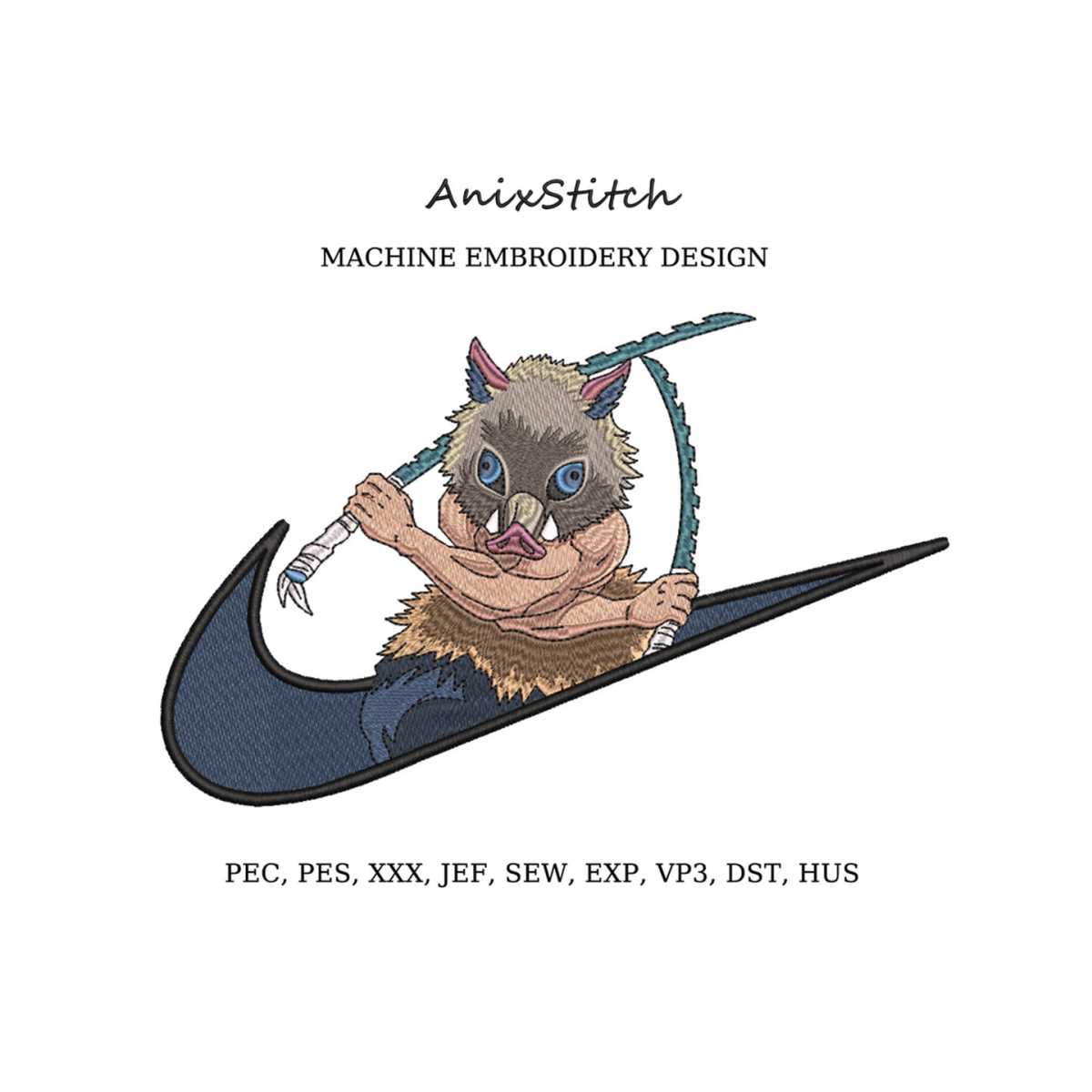 Anime Inosuke Nike Logo Embroidery Design 20 - Inspire Uplift