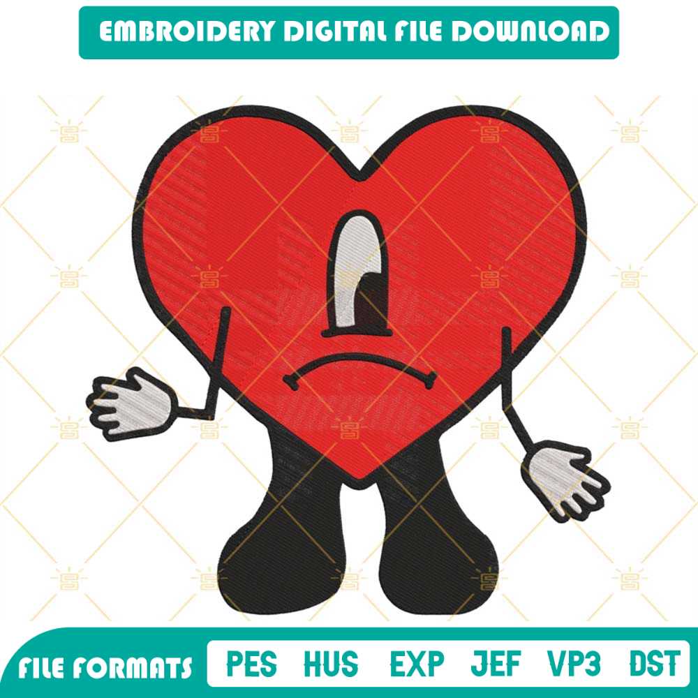 Bad Bunny Heart Embroidery Designs, Bad Bunny Un Verano Sin - Inspire ...