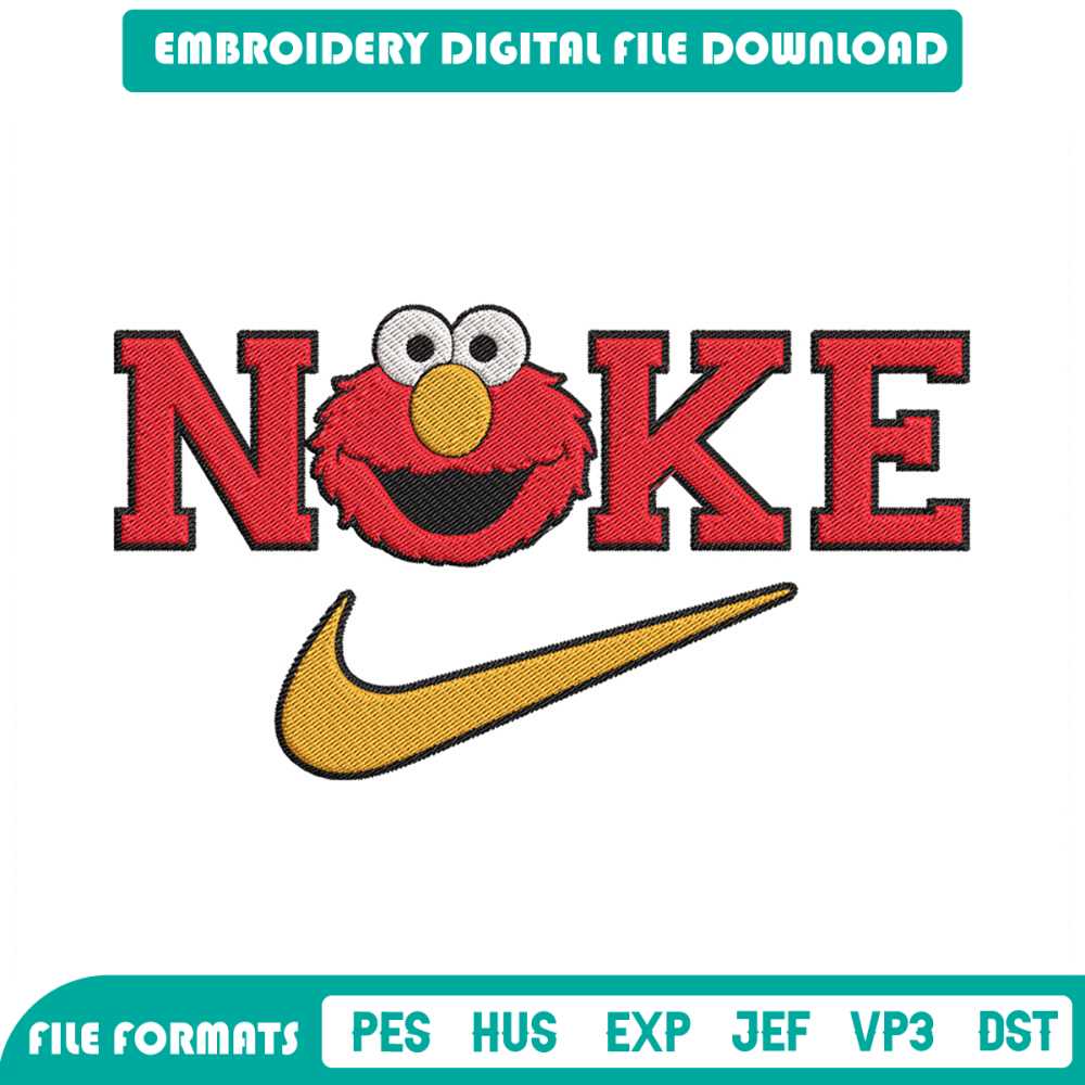 Nike Elmo Head Embroidery Designs File Nike Machine Embroide | Inspire ...