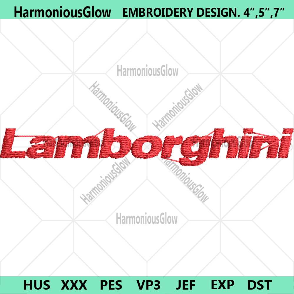Lamborghini Red Logo Embroidery Design Logo Car Download Fil | Inspire ...