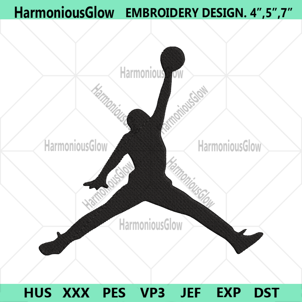 Jordan Fashion Logo Embroidery Design Download - Inspire Uplift