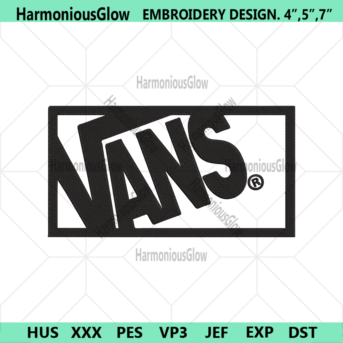 Vans Outline Box Logo Embroidery Design Download | Inspire Uplift