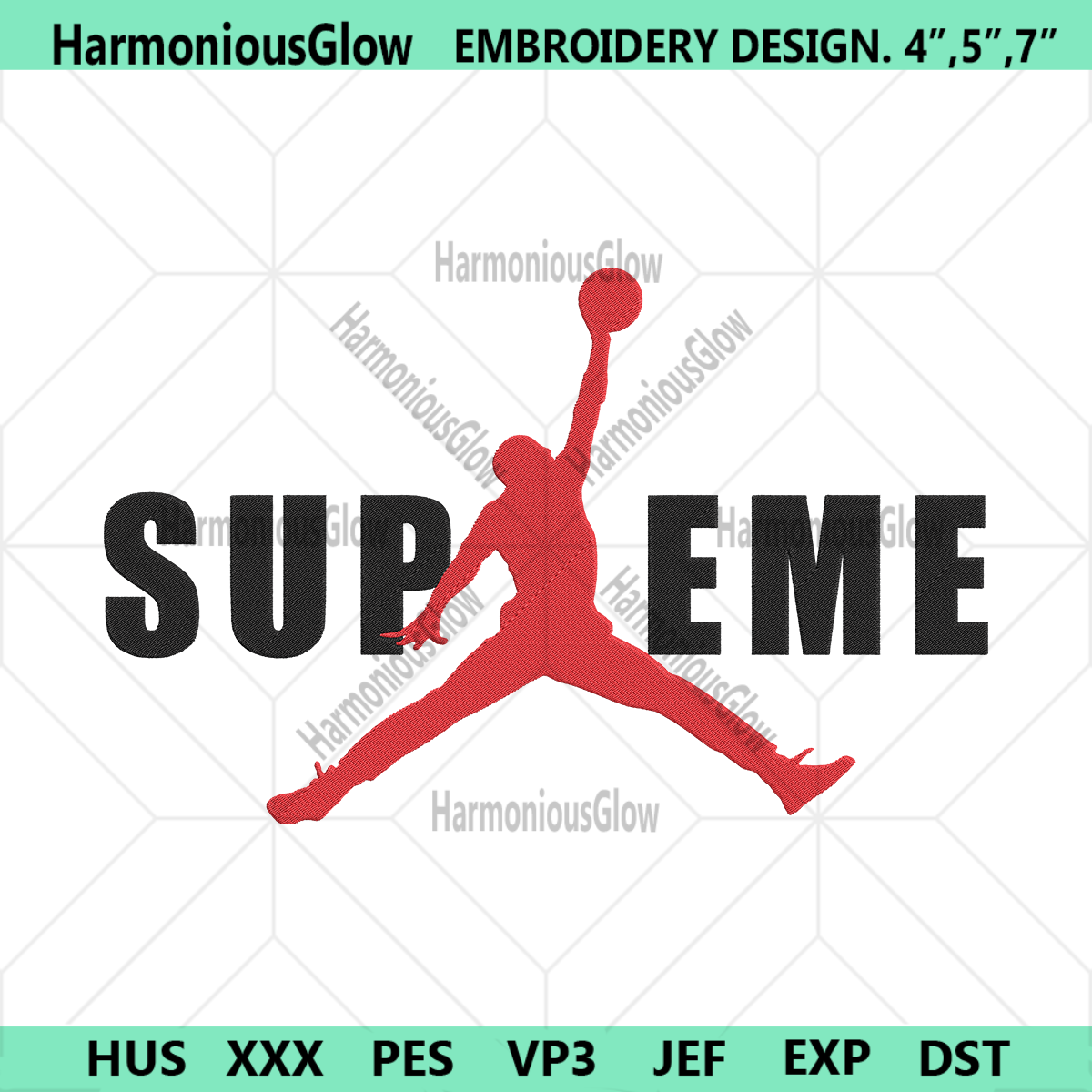 Supreme X Jordan Logo Embroidery Design Download | Inspire Uplift