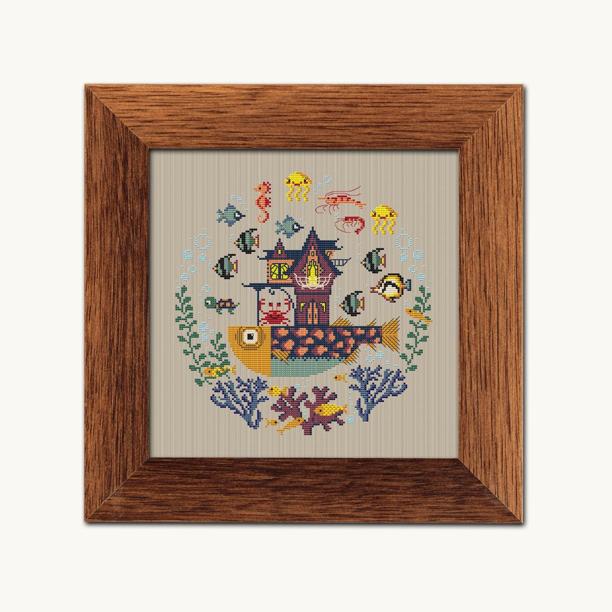 Underwater fantasy cross stitch pattern - Inspire Uplift