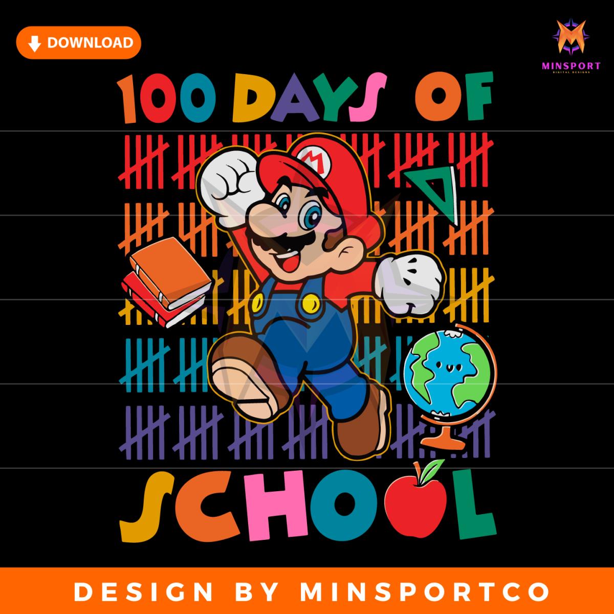 Super Mario 100 Days Of School SVG - Inspire Uplift