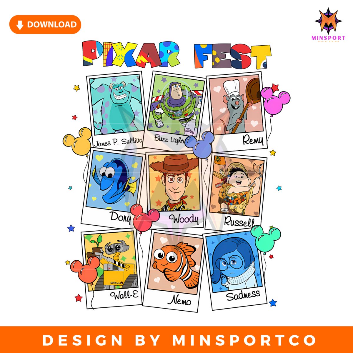 Disney Pixar Fest Characters PNG | Inspire Uplift