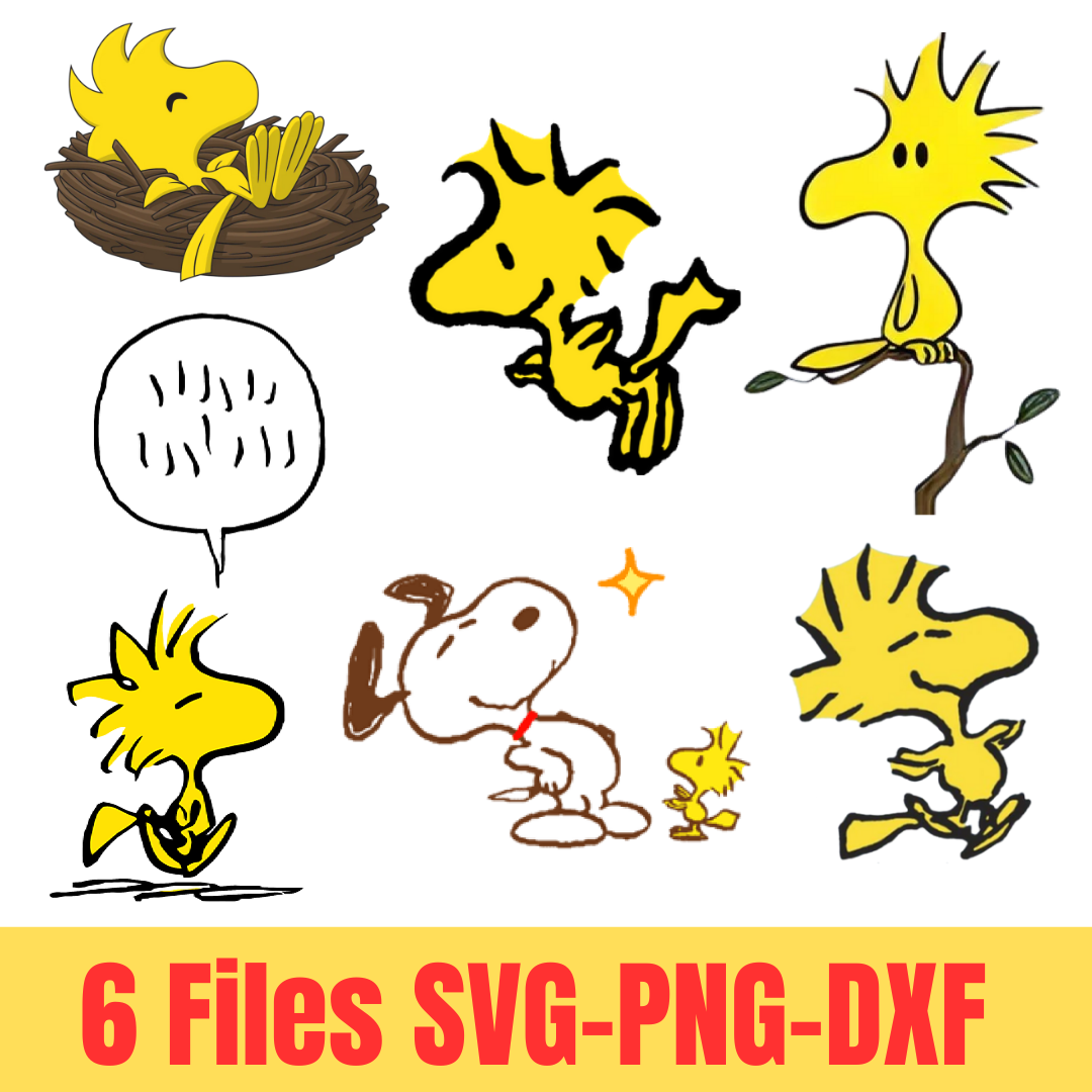 Woodstock Snoopy yellow bird fly, flying bird svg, Peanuts p | Inspire ...