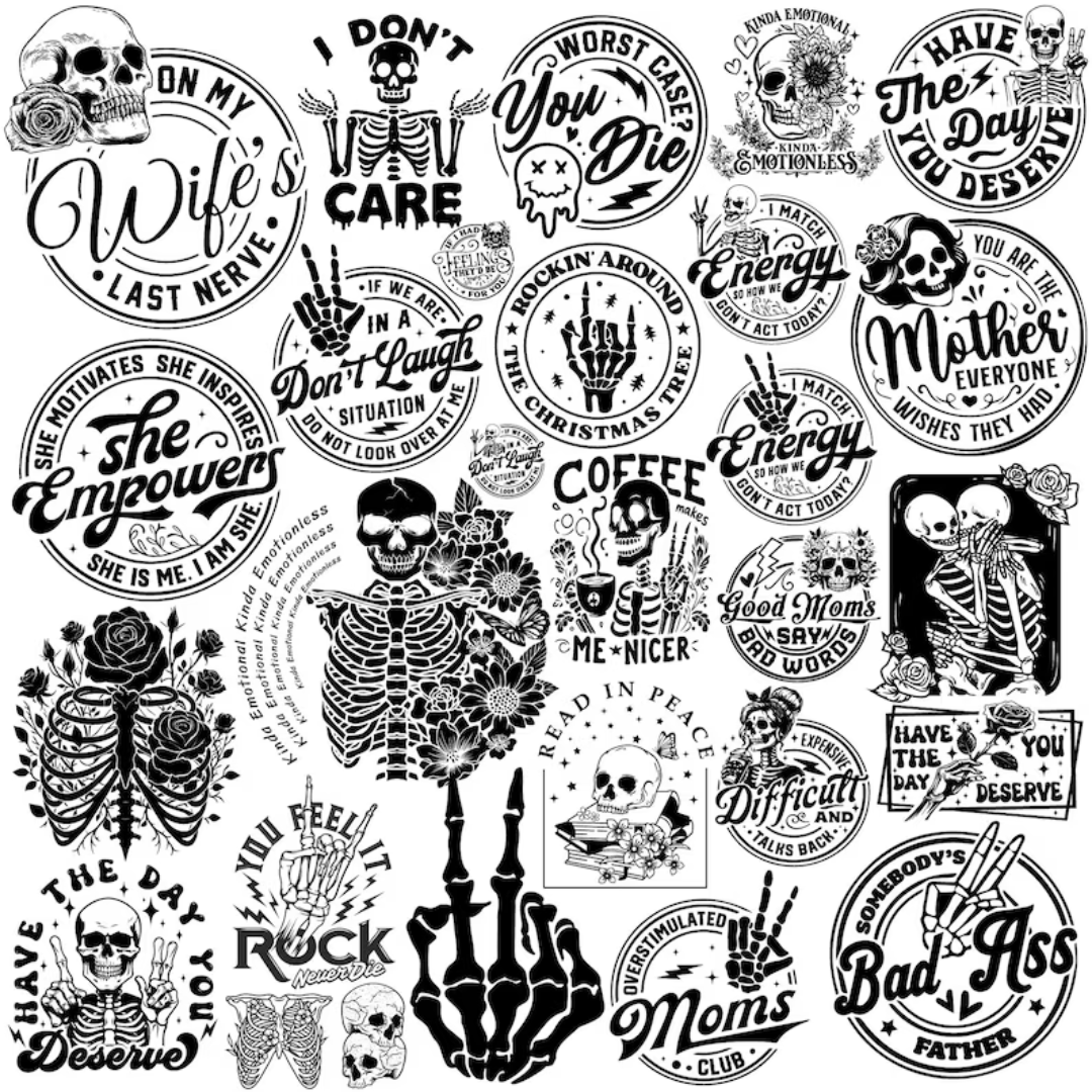 Snarky skulls Svg bundle, Adult humor svg, Sarcastic bundle | Inspire ...