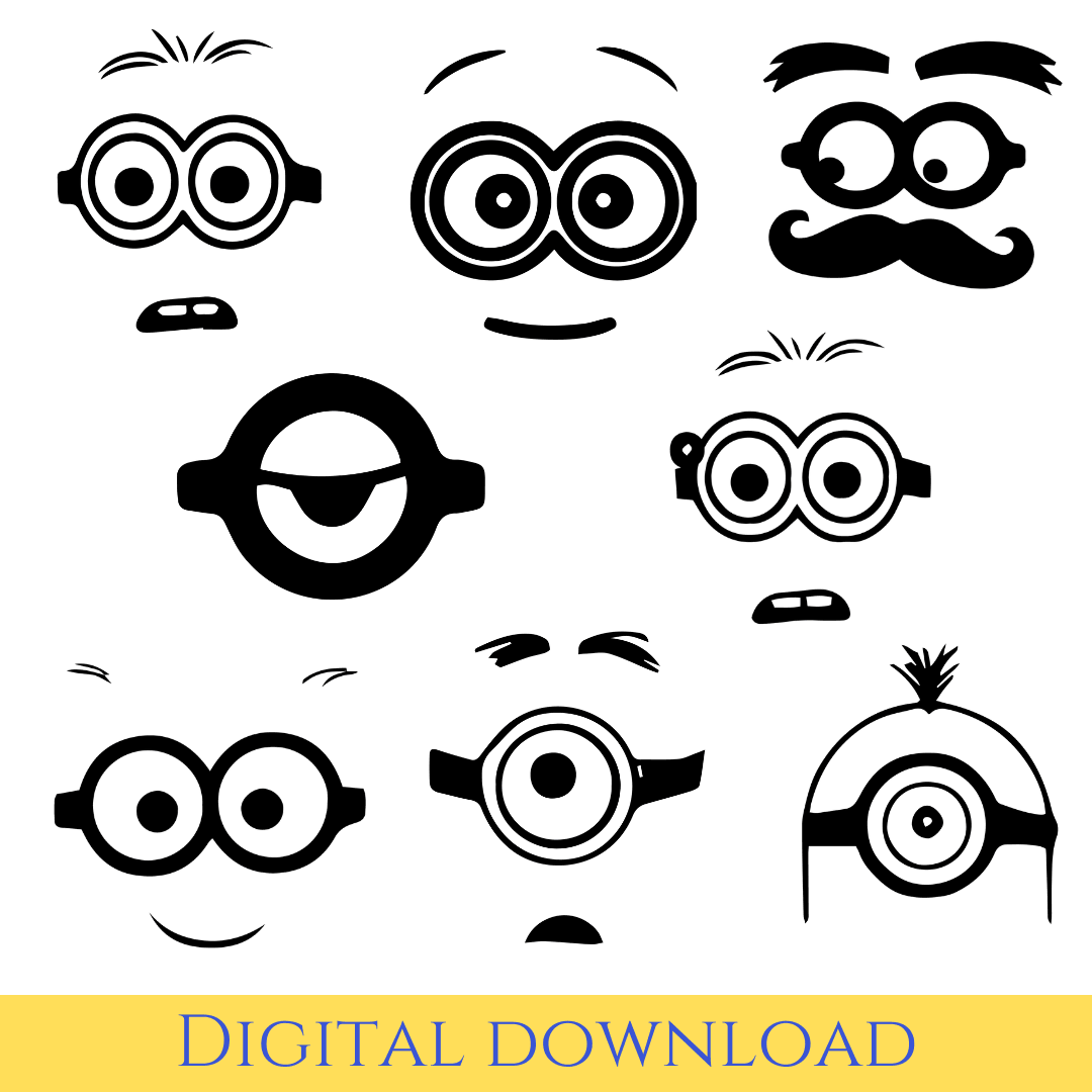 Minion Face Svg Bundle, Minions Face Svg, Minions Face Clipa | Inspire ...