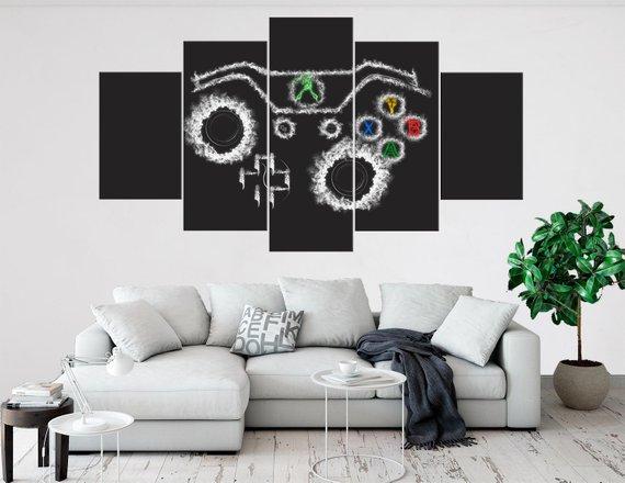 Xbox Controller Abstract Art Large Framed 5 Pieces Canvas Wa | Inspire ...