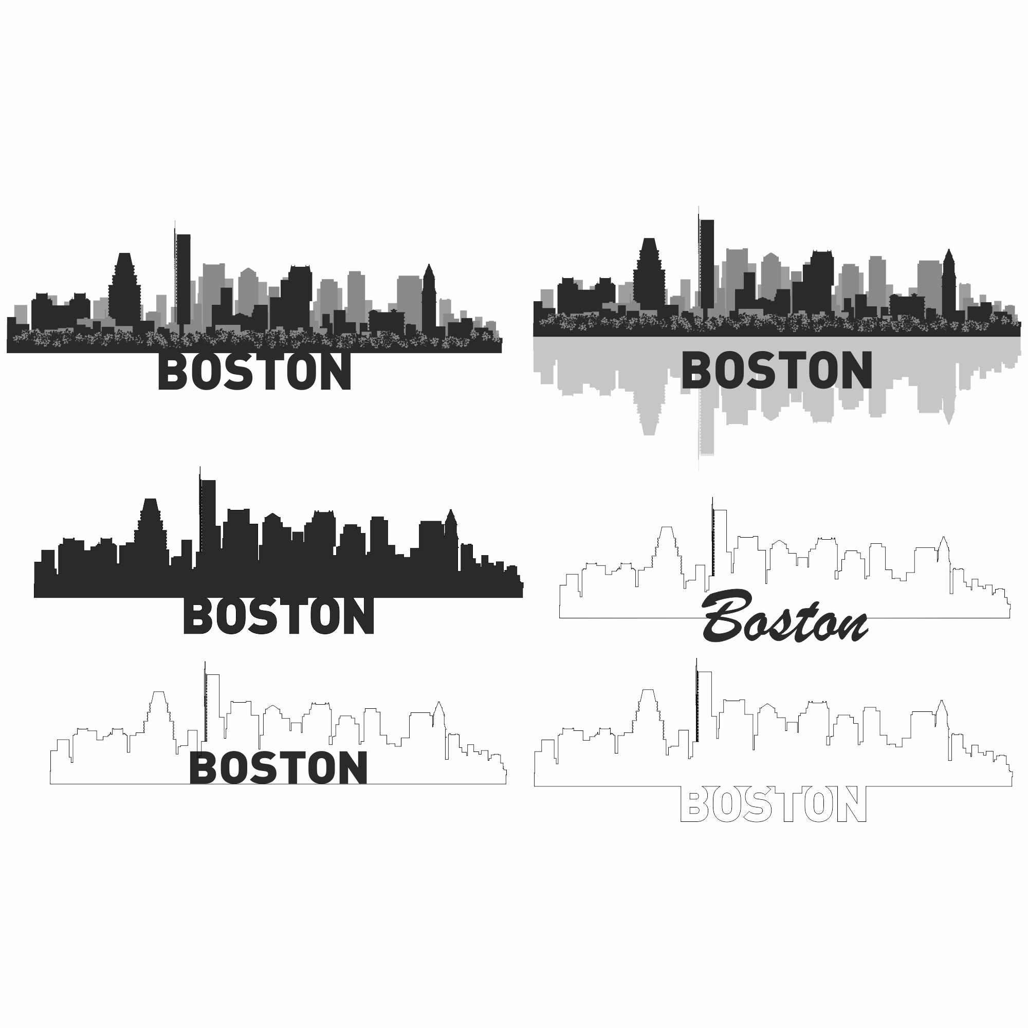 Boston Skyline Svg | Inspire Uplift