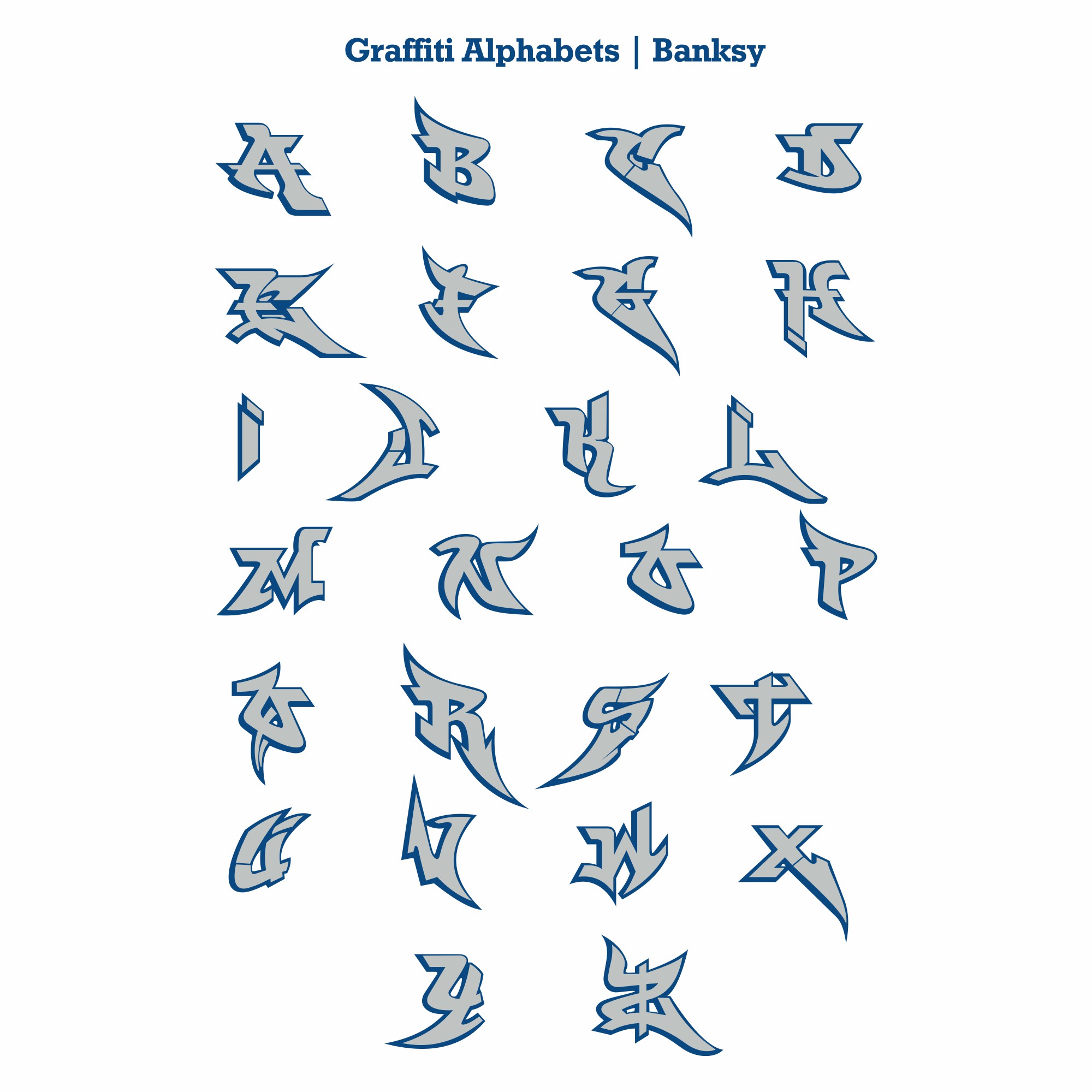 Graffiti Alphabets Banksy SVG, AI, Eps, CDR, BANKSY svg, Ban - Inspire ...