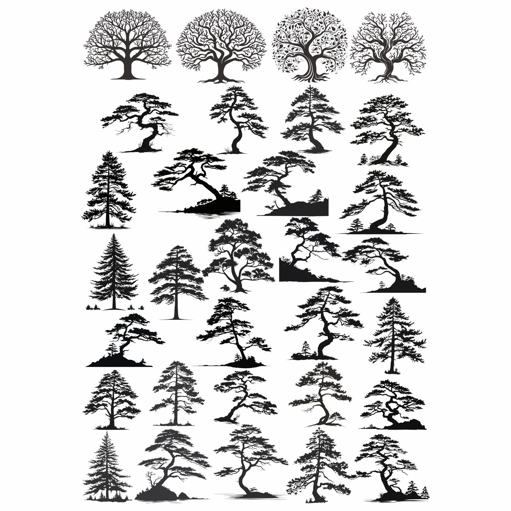 Tree Silhouette Svg, Tree SVG Bundle, Tree Silhouette svg, T | Inspire ...